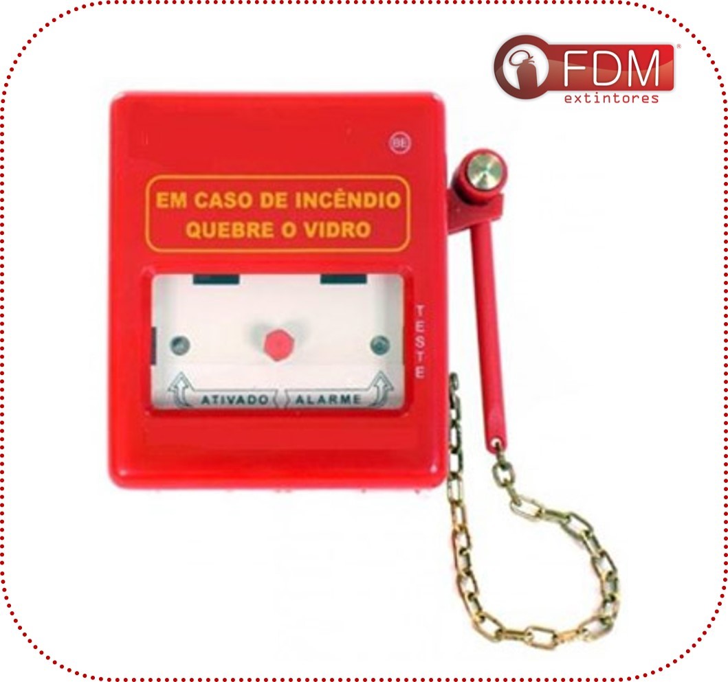 BOTOEIRA ALARME INCÊNDIO COM VIDRO - FDM Extintores e gases